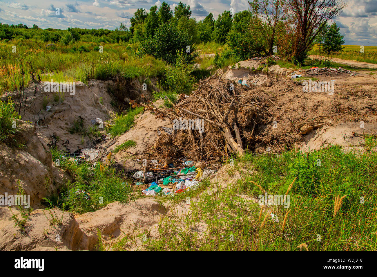 Garbage dump on nature - the environment. Background Stock Photo - Alamy