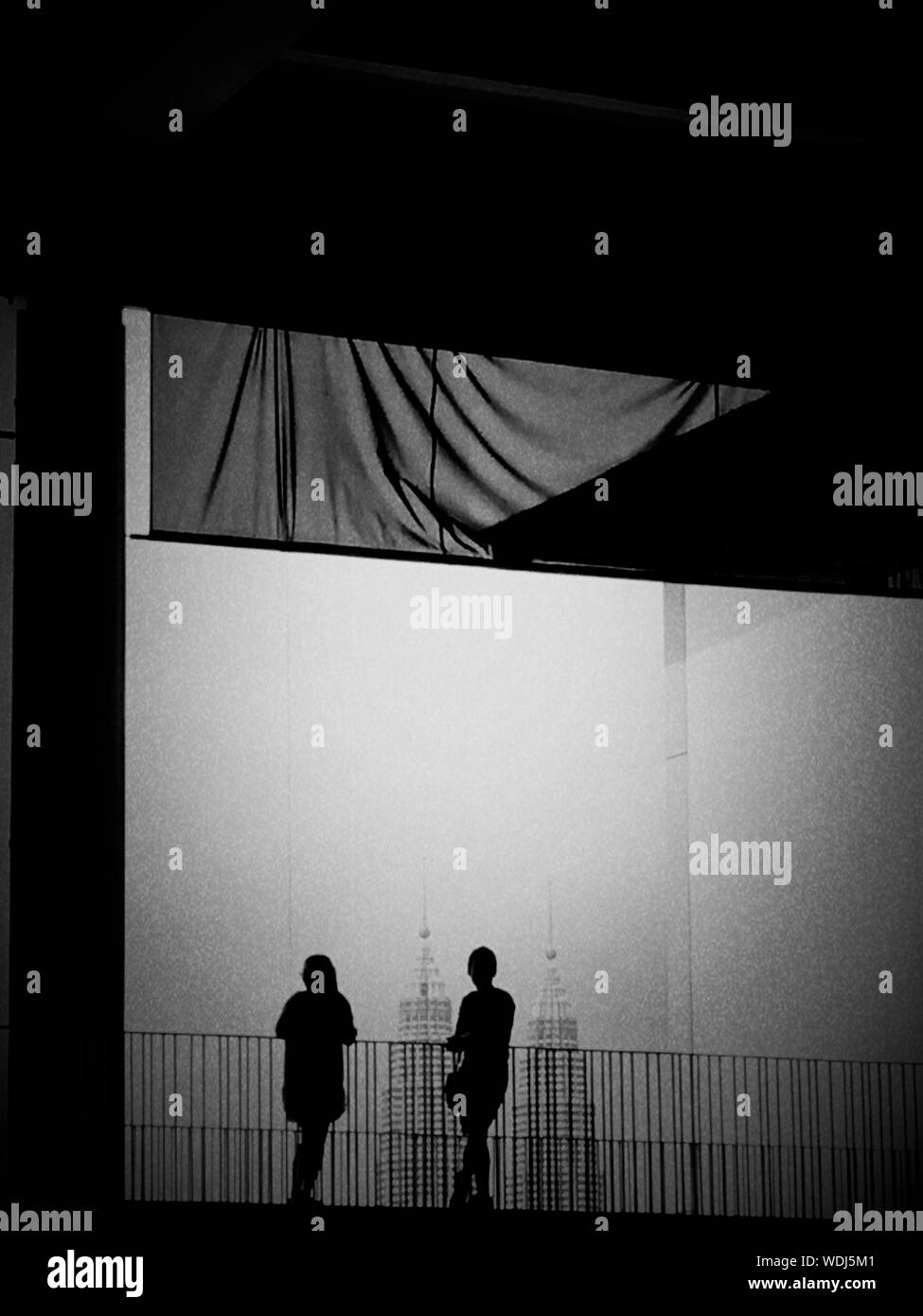 Railing silhouette Black and White Stock Photos & Images - Alamy