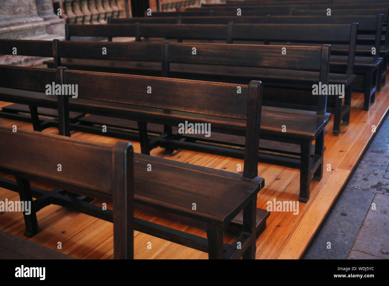 Old church pew and table hi-res stock photography and images - Alamy