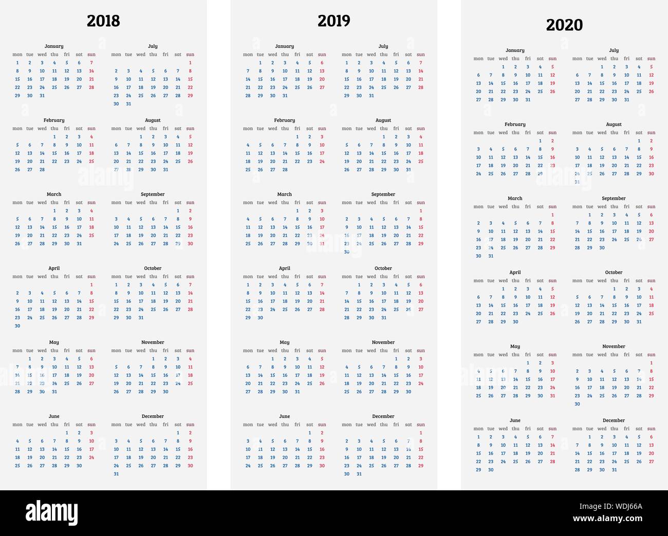 2018 calendar Cut Out Stock Images & Pictures - Alamy