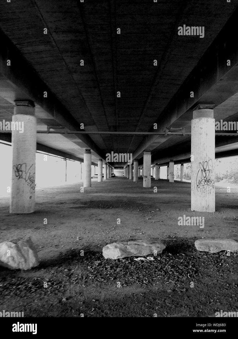Pathway Under Bridge Black and White Stock Photos & Images - Alamy