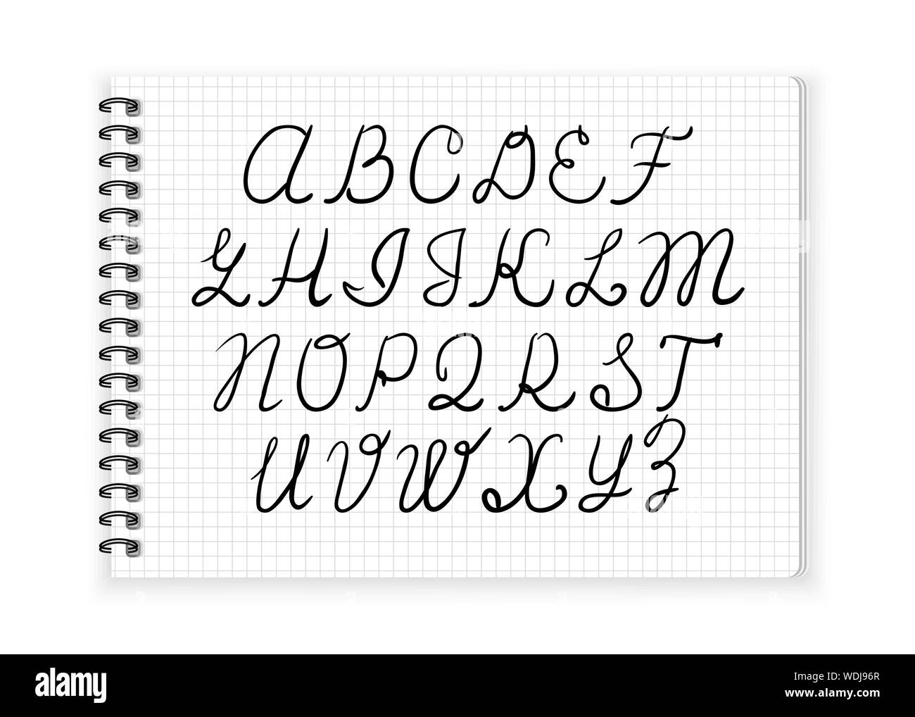 Letters alphabet handwritten in hi-res stock photography and images - Alamy