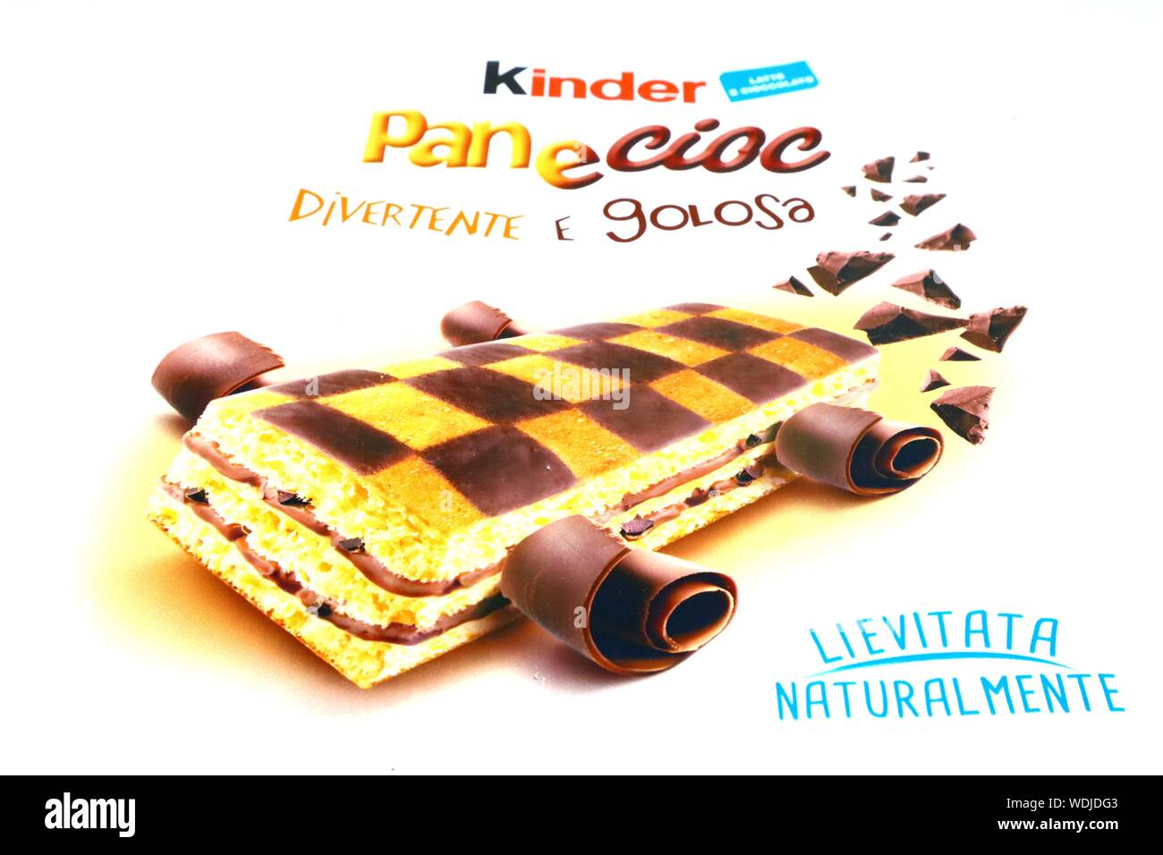 Kinder Panecioc Sponge Cake with Chocolate. Kinder is a brand of ...