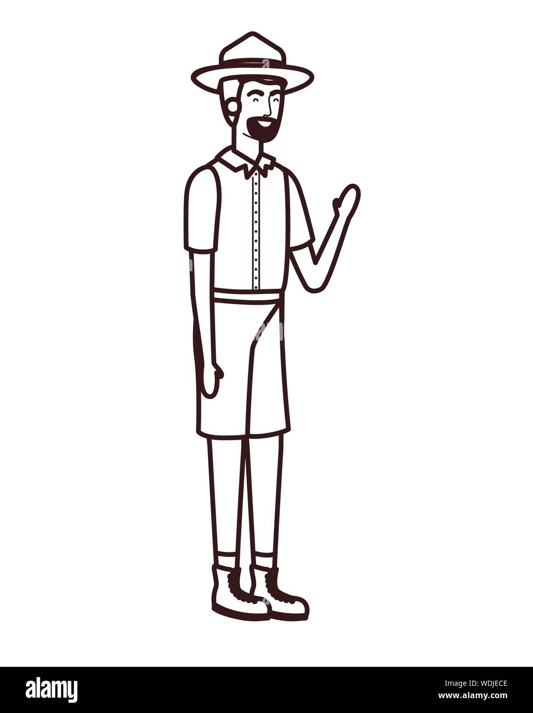 Forest ranger man cartoon design vector illustration Stock Vector Image ...