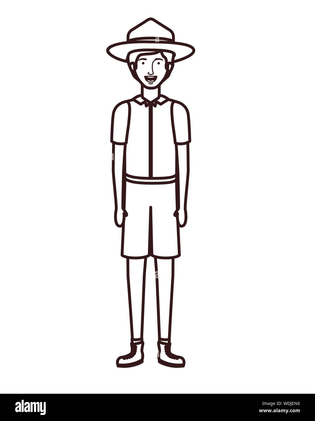 Cartoon illustration boy park ranger Cut Out Stock Images & Pictures ...