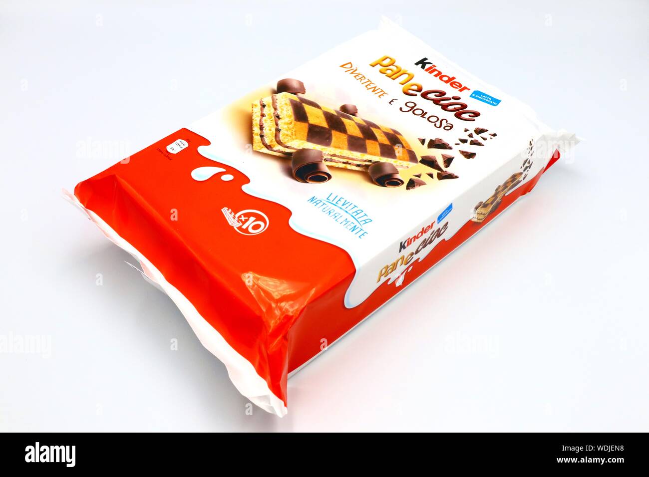 Kinder Panecioc Sponge Cake with Chocolate. Kinder is a brand of ...