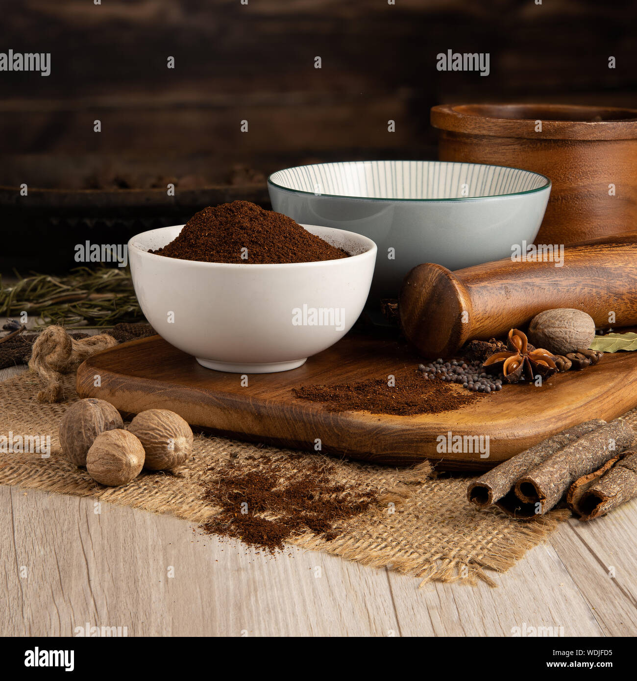 PASILLA CHILLI CHILE POWDER MEXICAN in a bowl and food preparation and ...