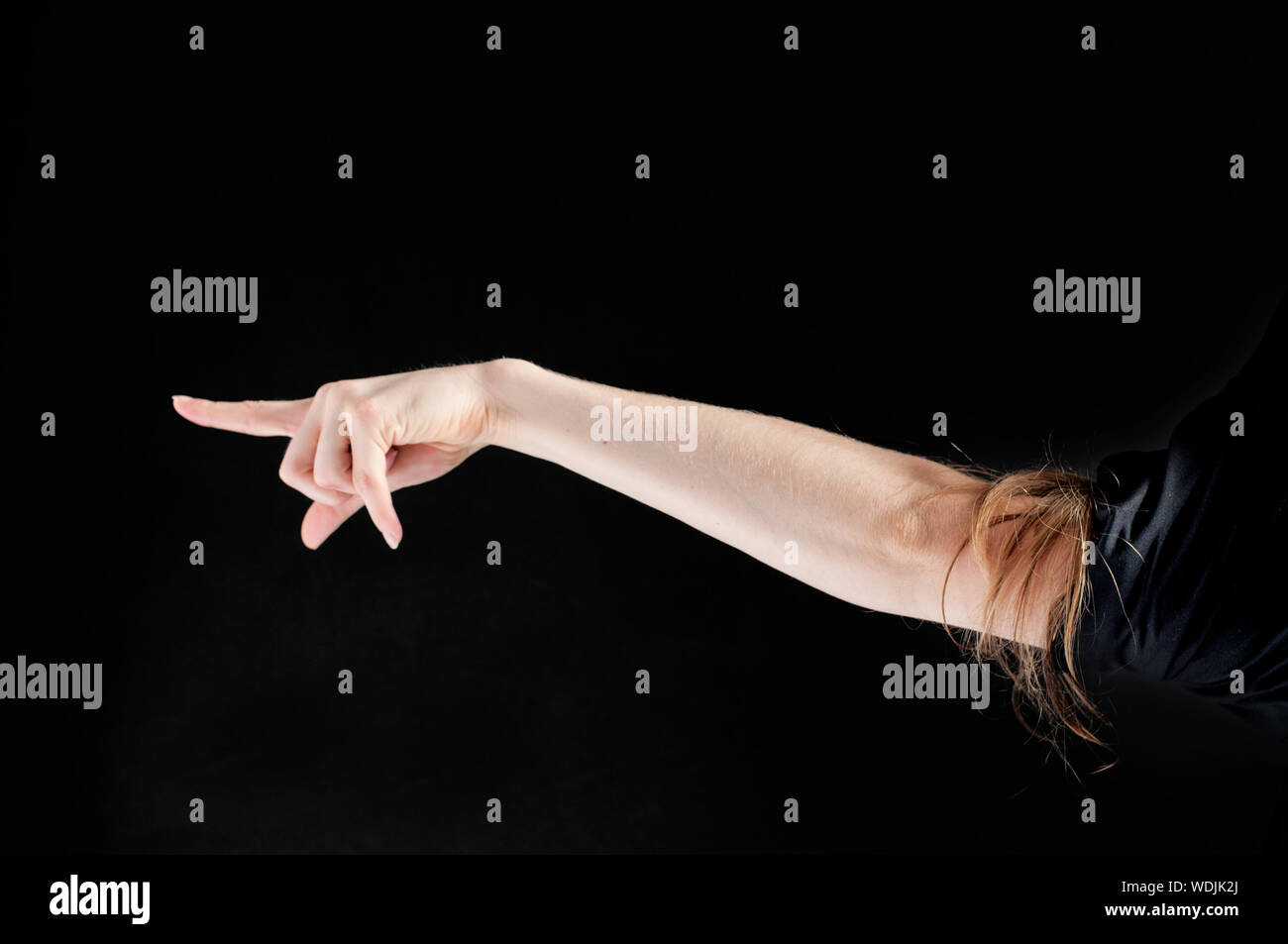 Pointing black background hi-res stock photography and images - Alamy