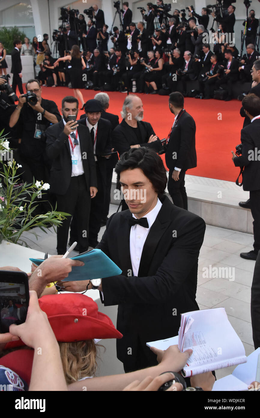 VENICE, Italy. 29th Aug, 2019. Adam Driver walks the red carpet ahead ...