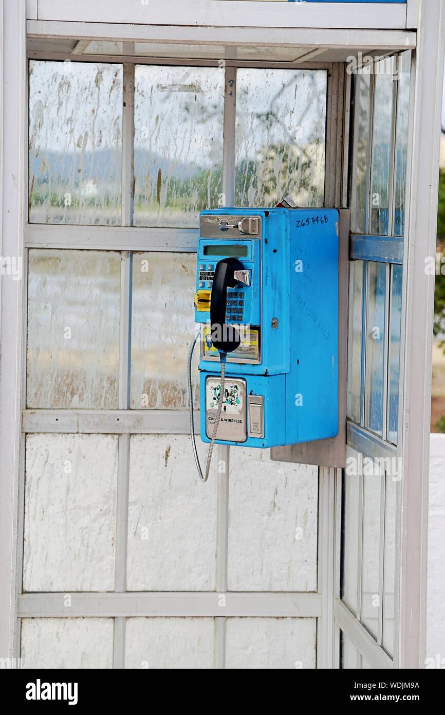 Blue Pay Phone High Resolution Stock Photography and Images - Alamy