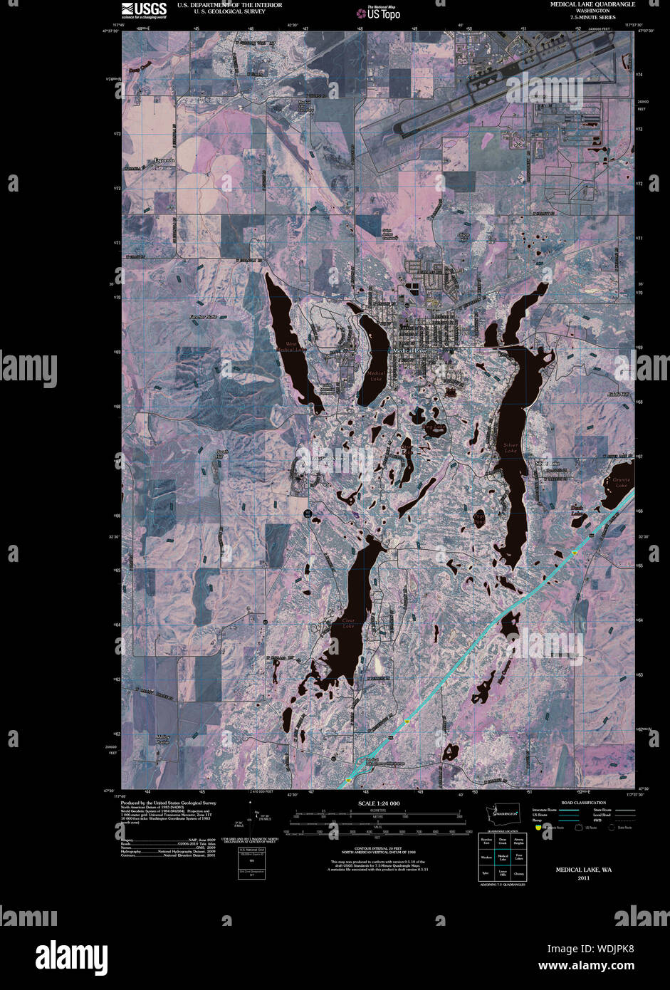 Map of medical lake hi-res stock photography and images - Alamy