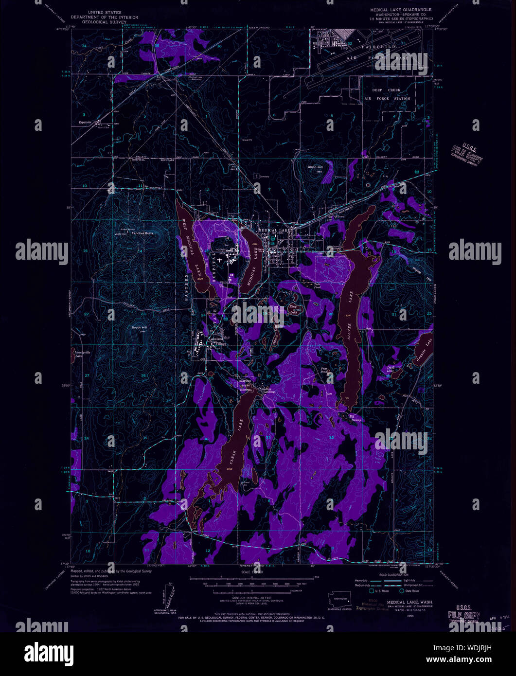 Map of medical lake hi-res stock photography and images - Alamy