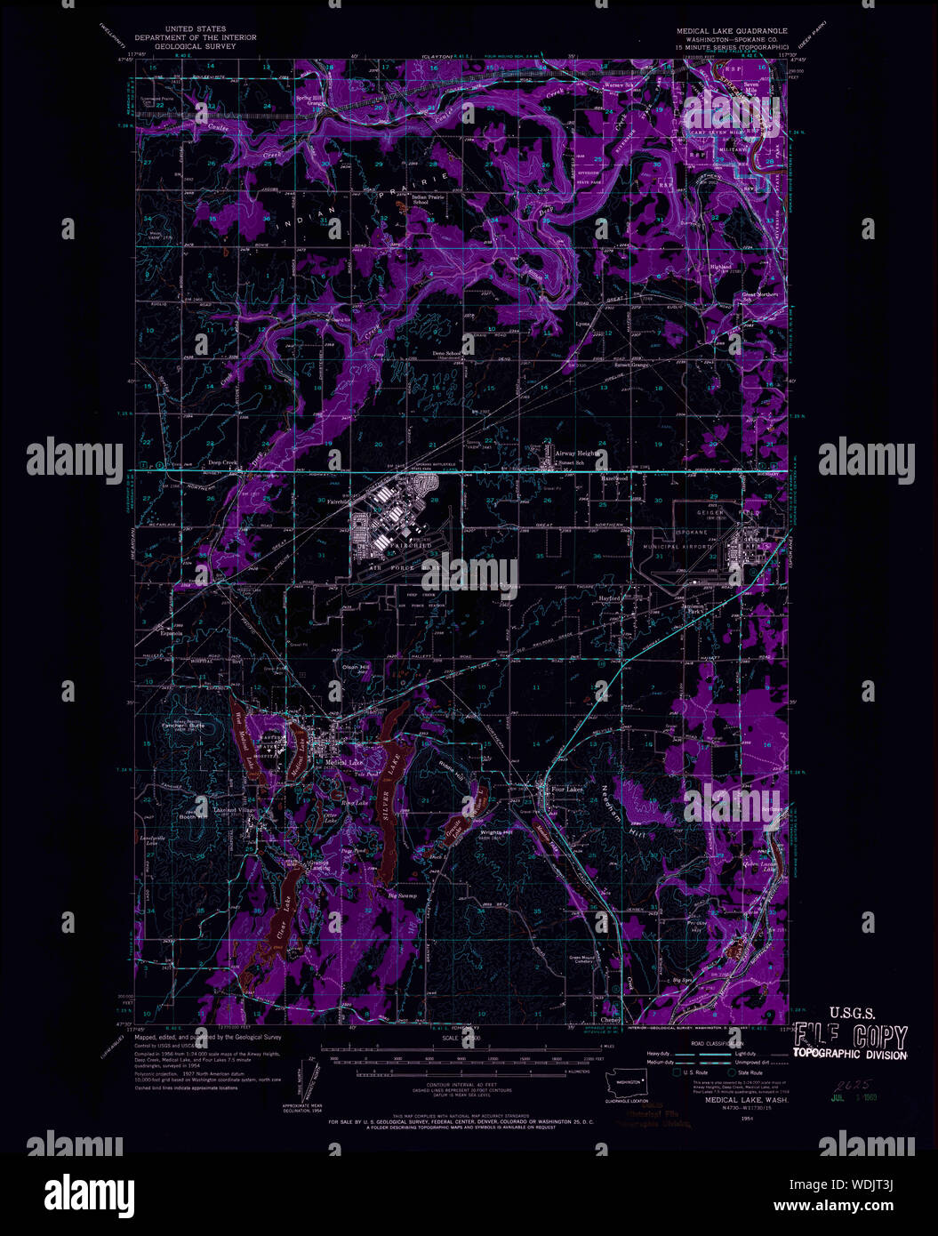 Map of medical lake hi-res stock photography and images - Alamy