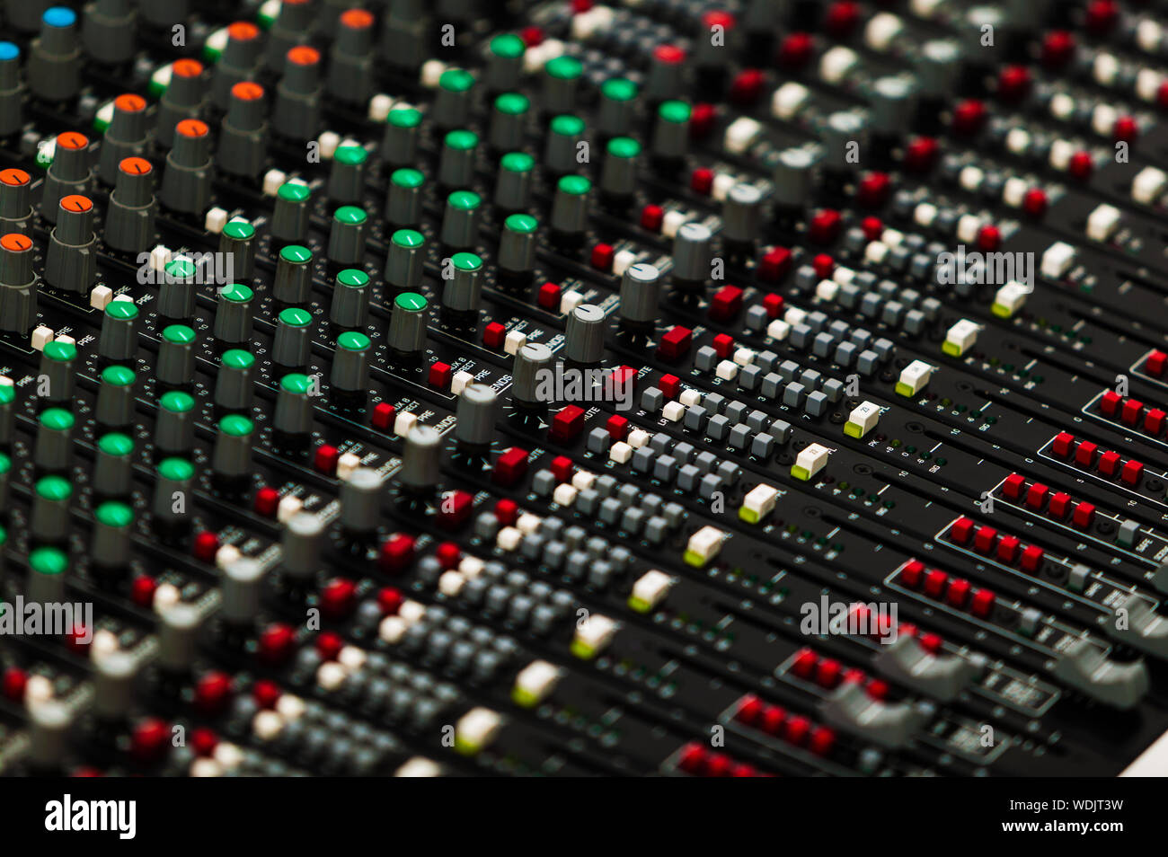 Closeup of a concert sound control board Stock Photo - Alamy