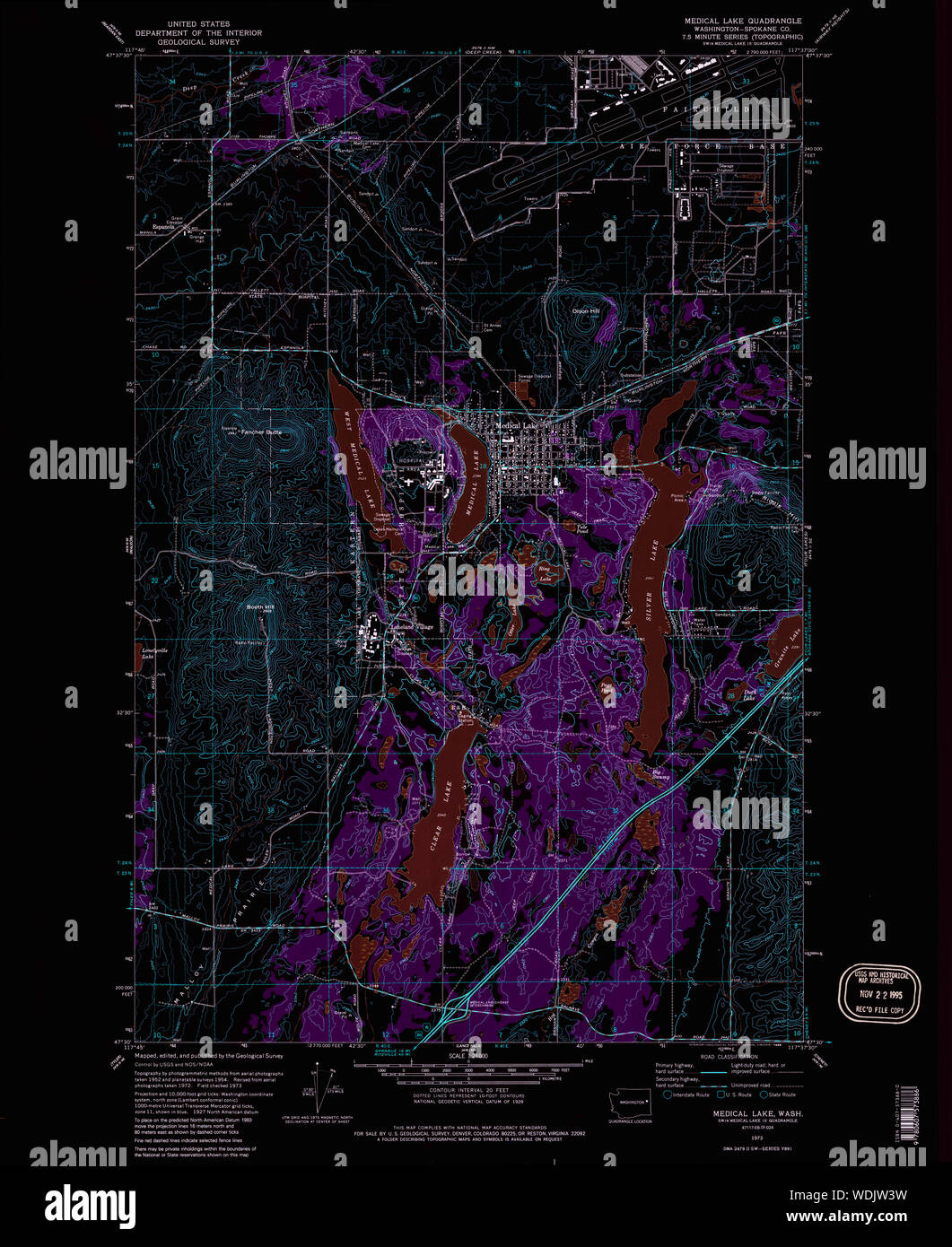 Map of medical lake hi-res stock photography and images - Alamy