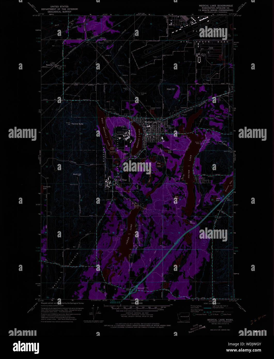 Map of medical lake hi-res stock photography and images - Alamy
