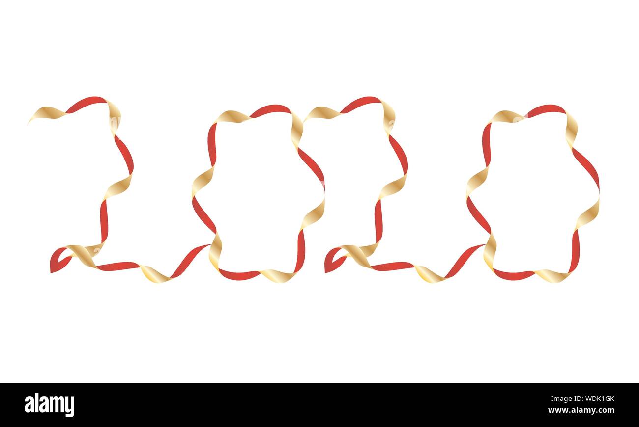 Red and gold ribbon 2020 Stock Vector Image & Art - Alamy