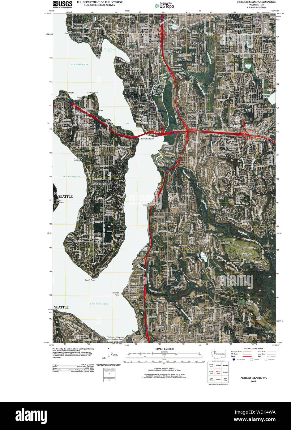 USGS Topo Map Washington State WA Mercer Island 20110504 TM Restoration ...