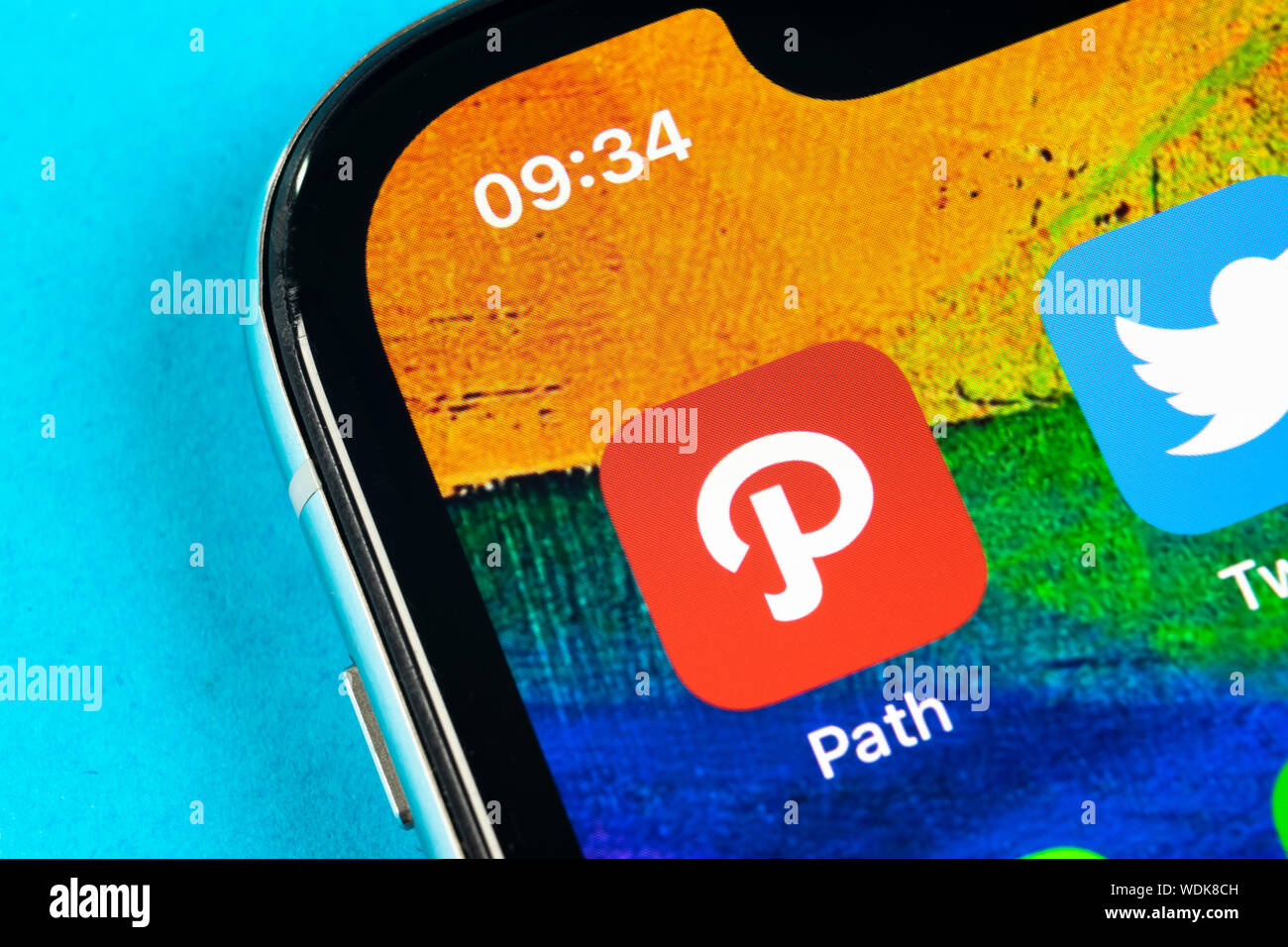 Helsinki, Finland, May 4, 2019: Path application icon on Apple iPhone X ...