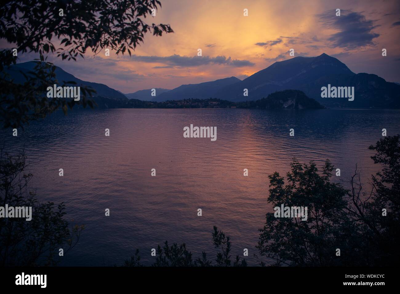 Bellagio Italy Lake Como Sunset. Summer Season. European Destination ...