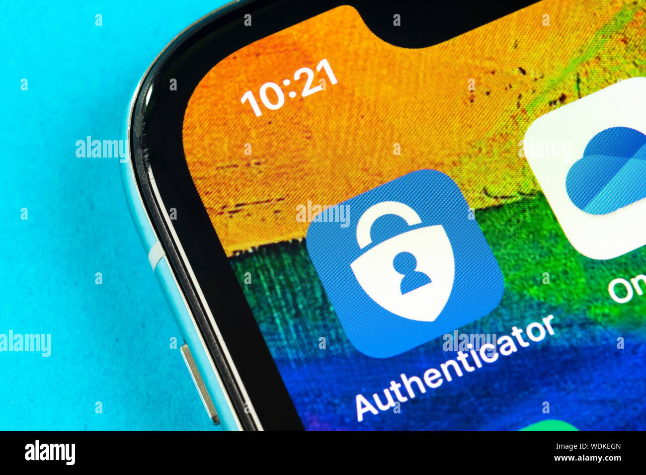Helsinki, Finland, May 4, 2019: Microsoft authenticator application ...