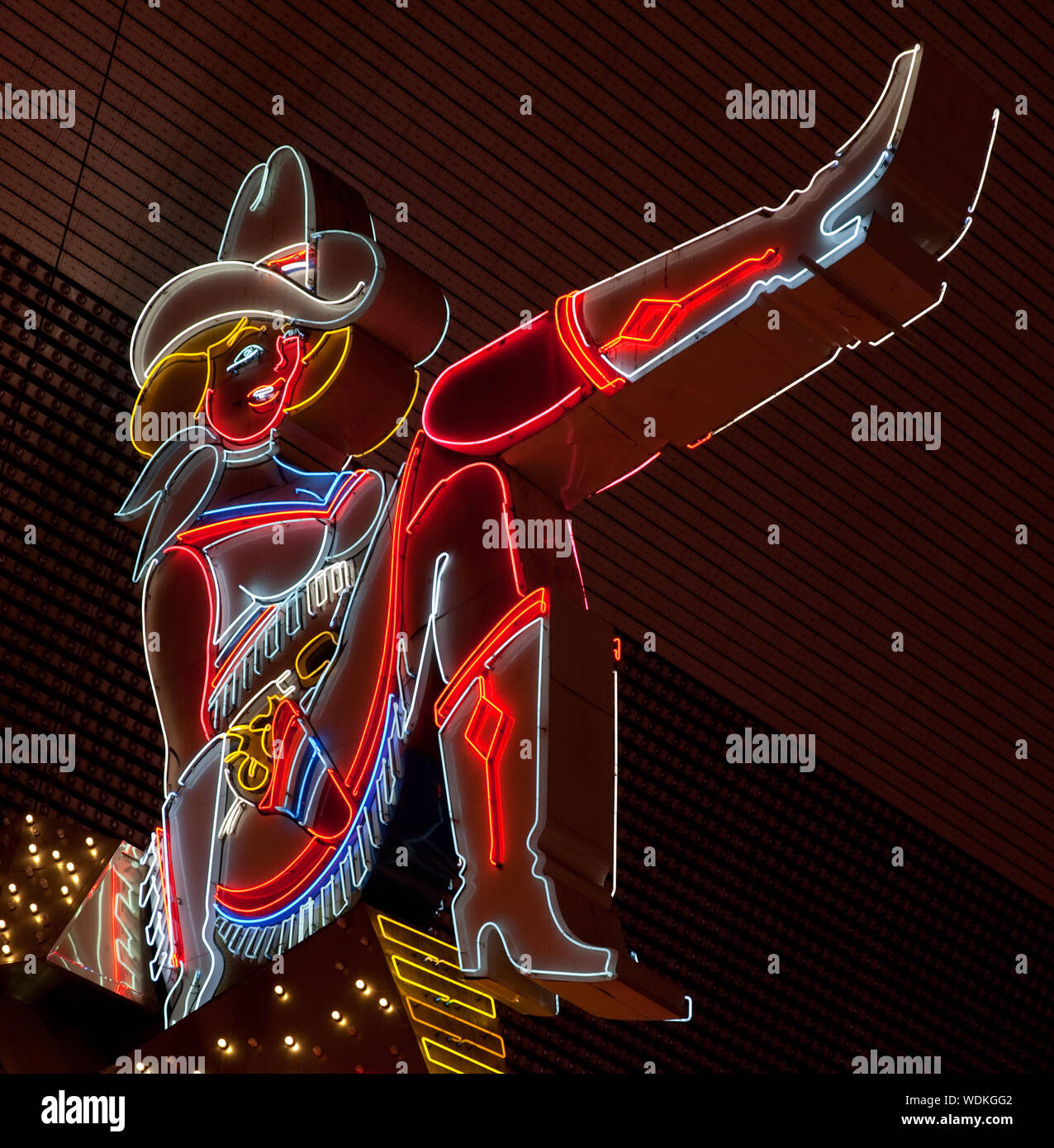 Glitter Girl neon sign at the Freemont Street Experience, Las Vegas ...