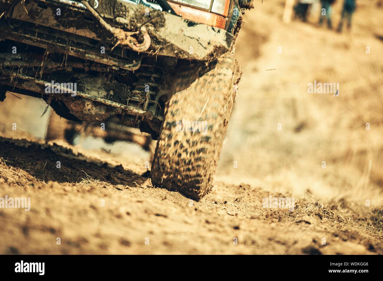 Off Road Vehicle in Action. Motorsport Mud Race. Automotive Theme Stock ...