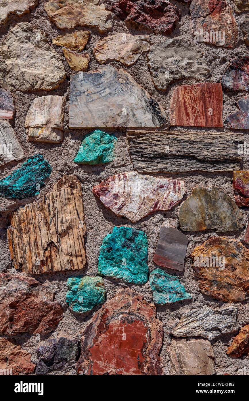 Petrified Wood Wall In Holbrook Arizona Stock Photo - Alamy