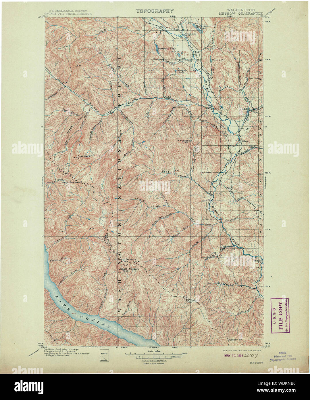 Washington map 1901 hi-res stock photography and images - Alamy