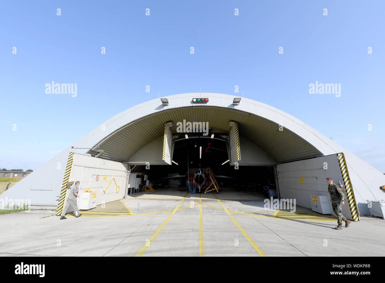 Jagel, Germany. 20th Aug, 2019. A tornado stands on the air base Jagel ...