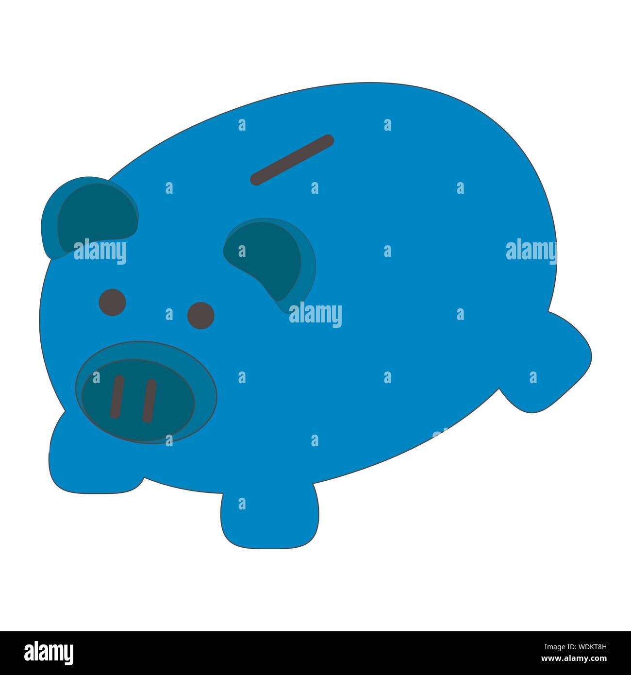 Blue piggy bank Stock Vector Image & Art - Alamy