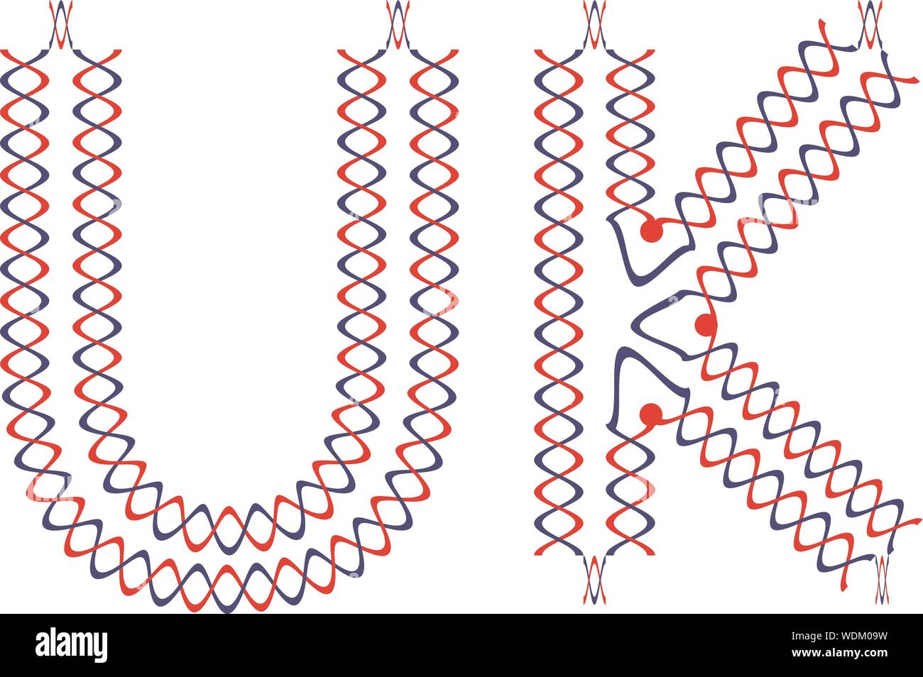 UK in red and blue DNA helix ribbon Stock Vector Image & Art - Alamy
