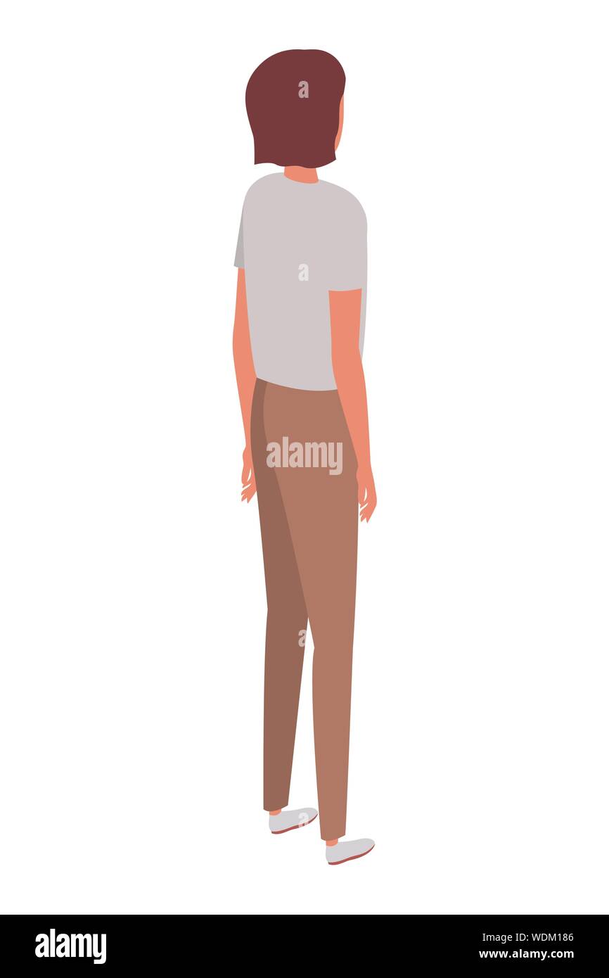 young man of back position on white background Stock Vector Image & Art ...