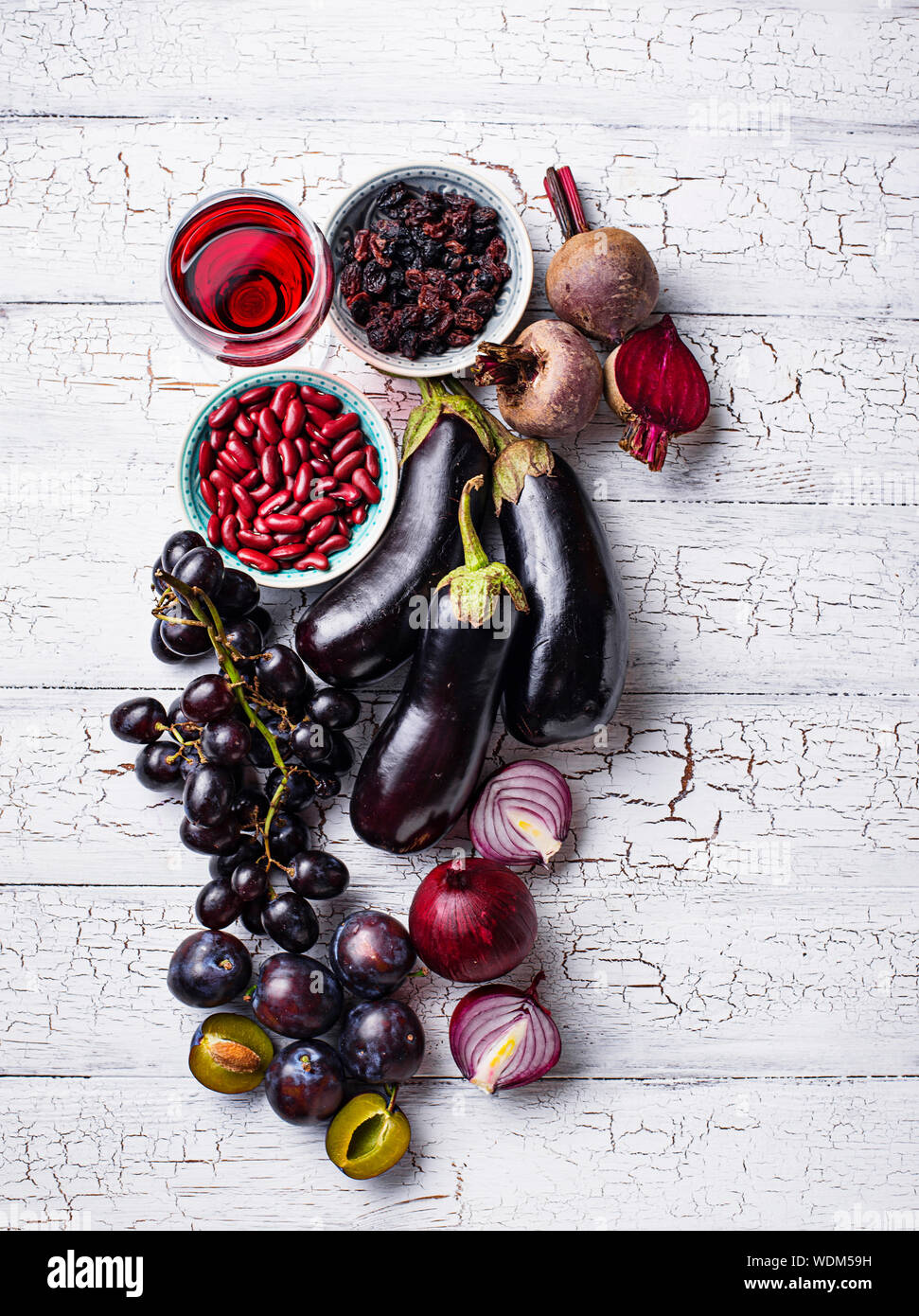 Collection of various purple food Stock Photo - Alamy