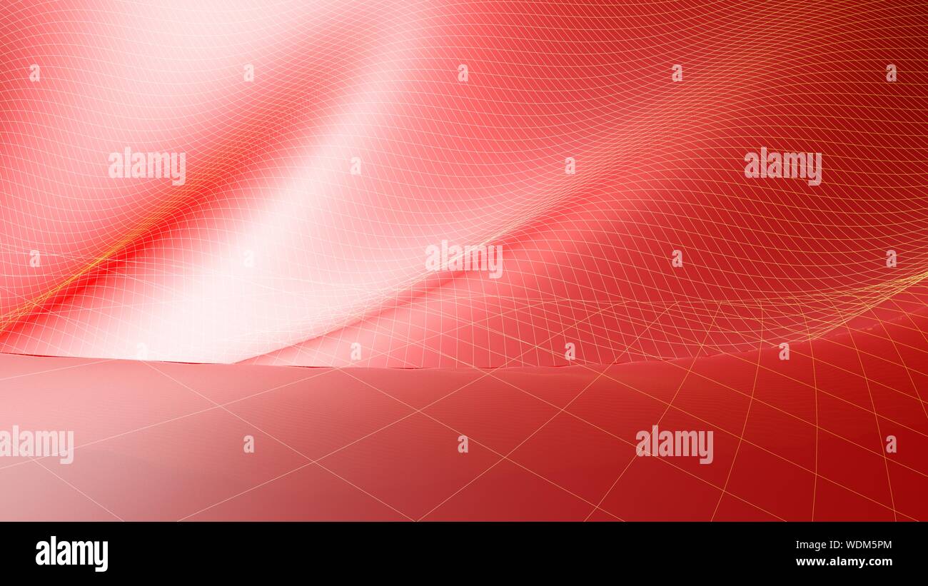 Red waving surface background - 3d rendering illustration Stock Photo ...