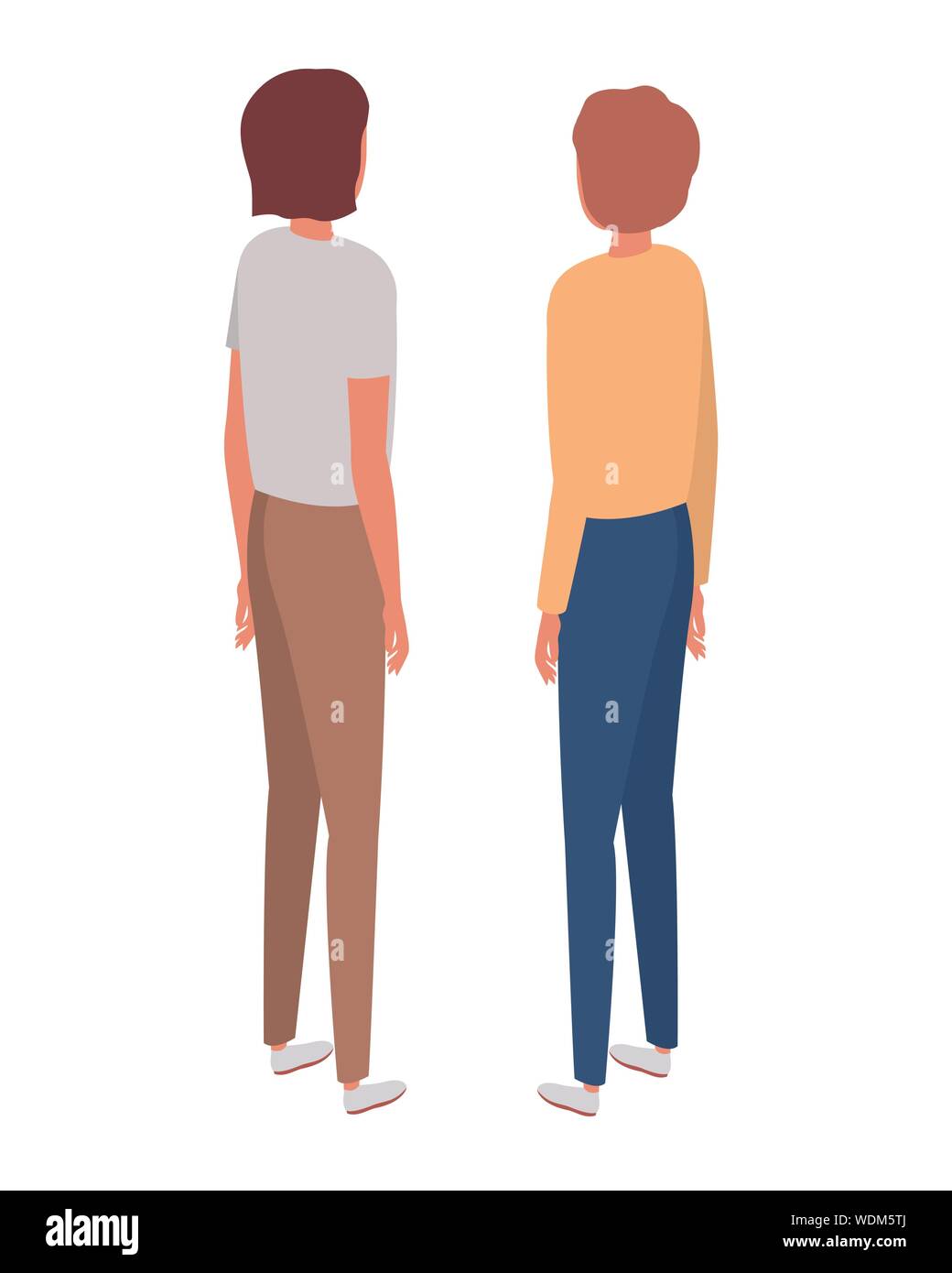 young men of back position on white background Stock Vector Image & Art ...