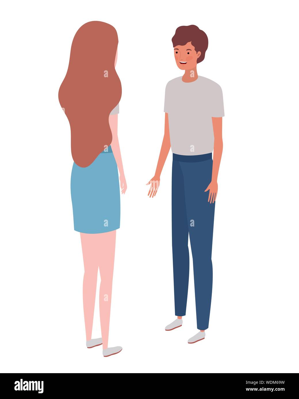 couple of people in back position on white background Stock Vector ...