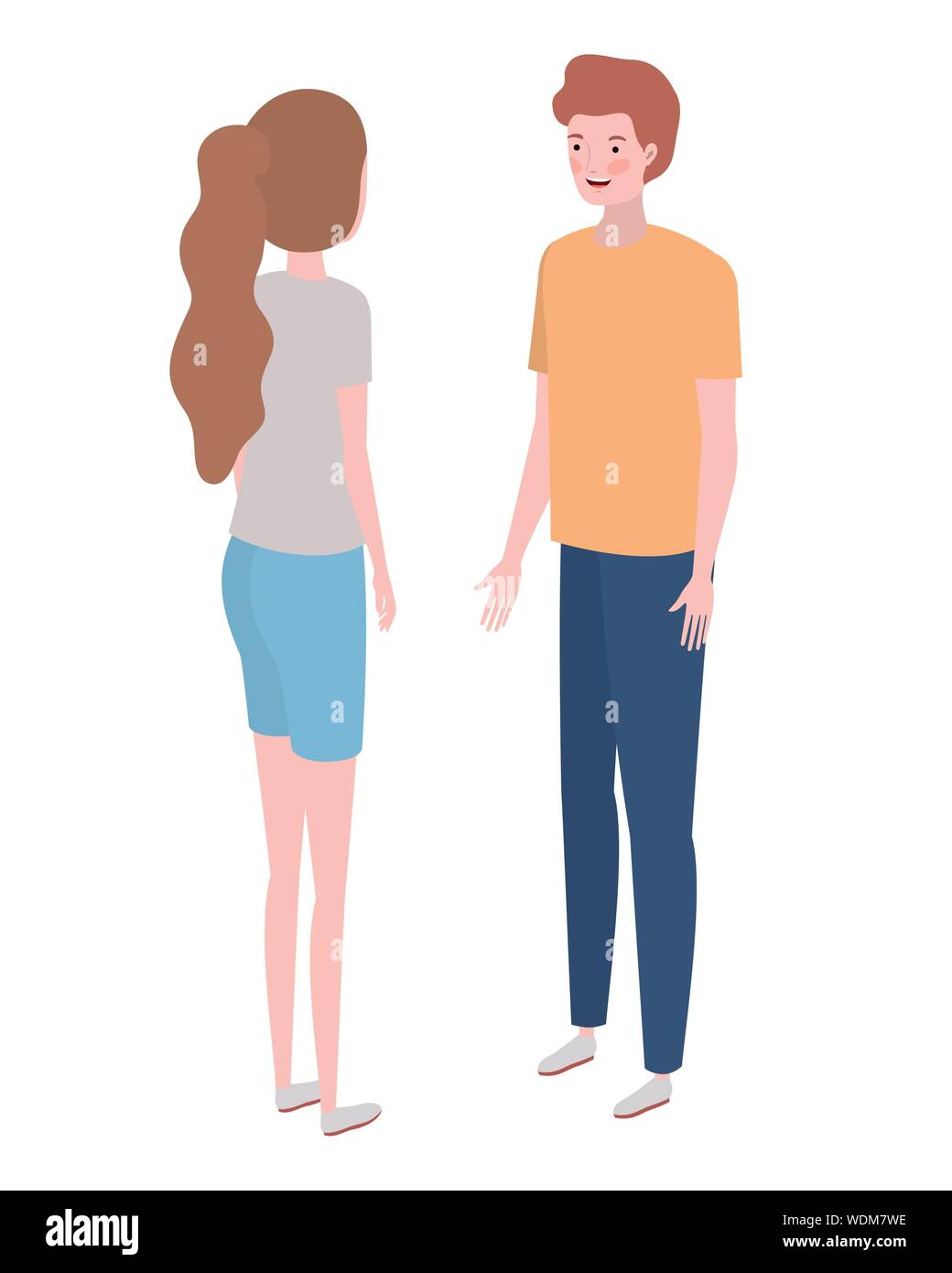couple of people in back position on white background Stock Vector ...