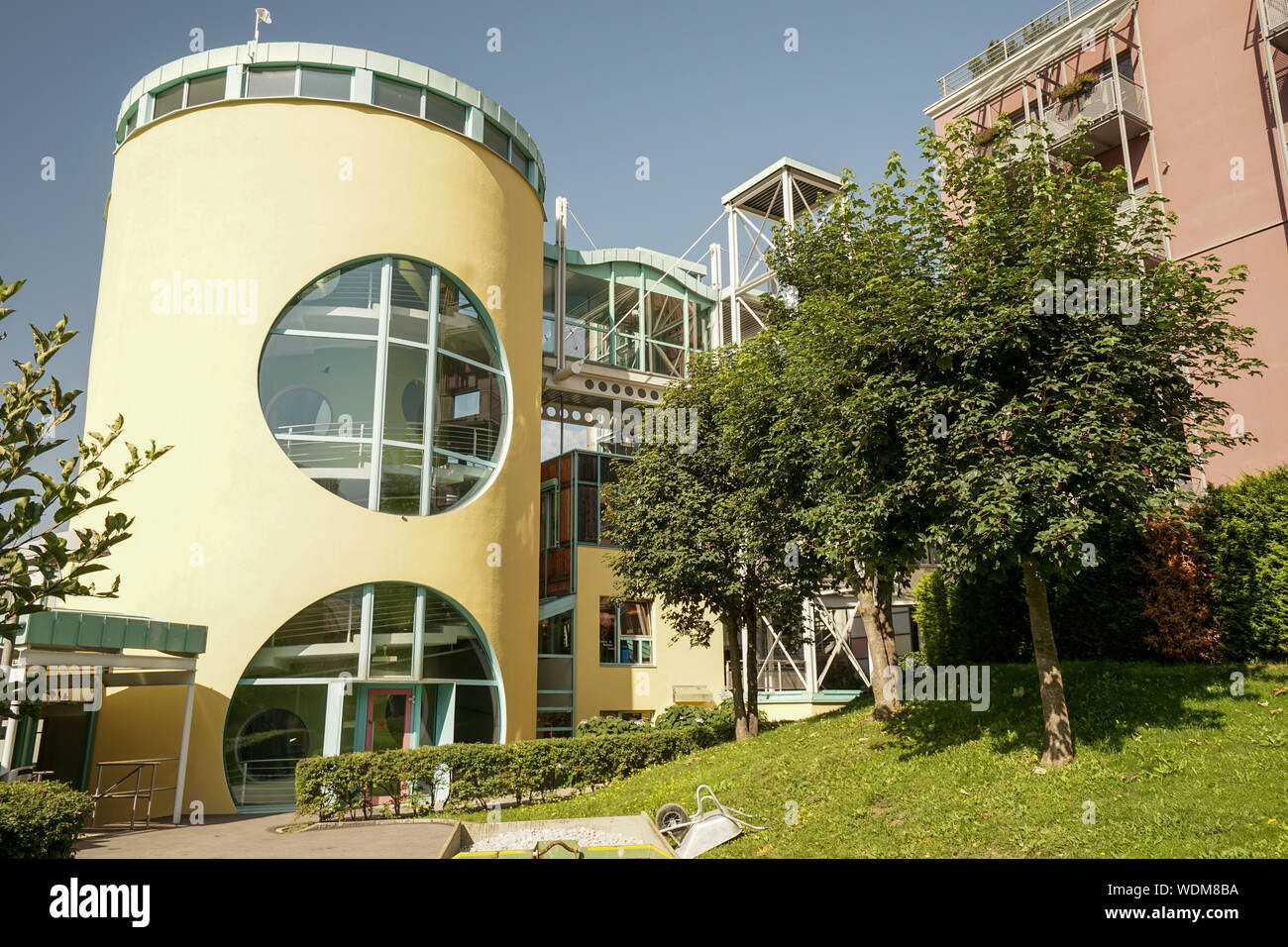 Bogn Engiadina Bath and Spa in Scuol. Cantons of Grisons, Switzerland ...
