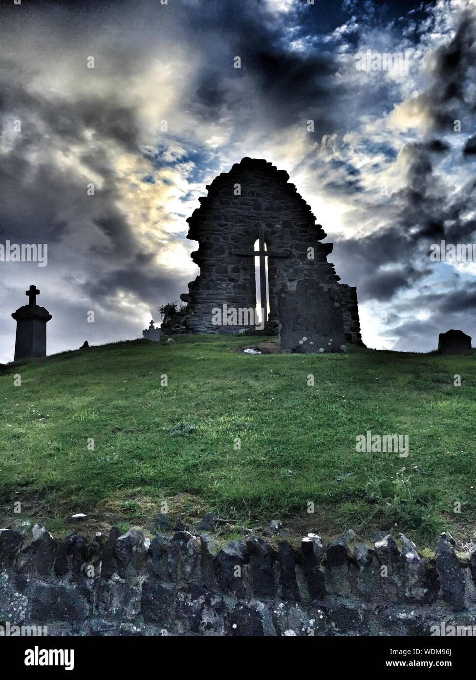 Old abandoned stone church wall hi-res stock photography and images - Alamy