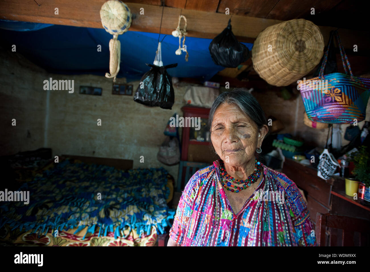A maya indigenous woman in San Jorge La Laguna, Solola, Guatemala Stock ...