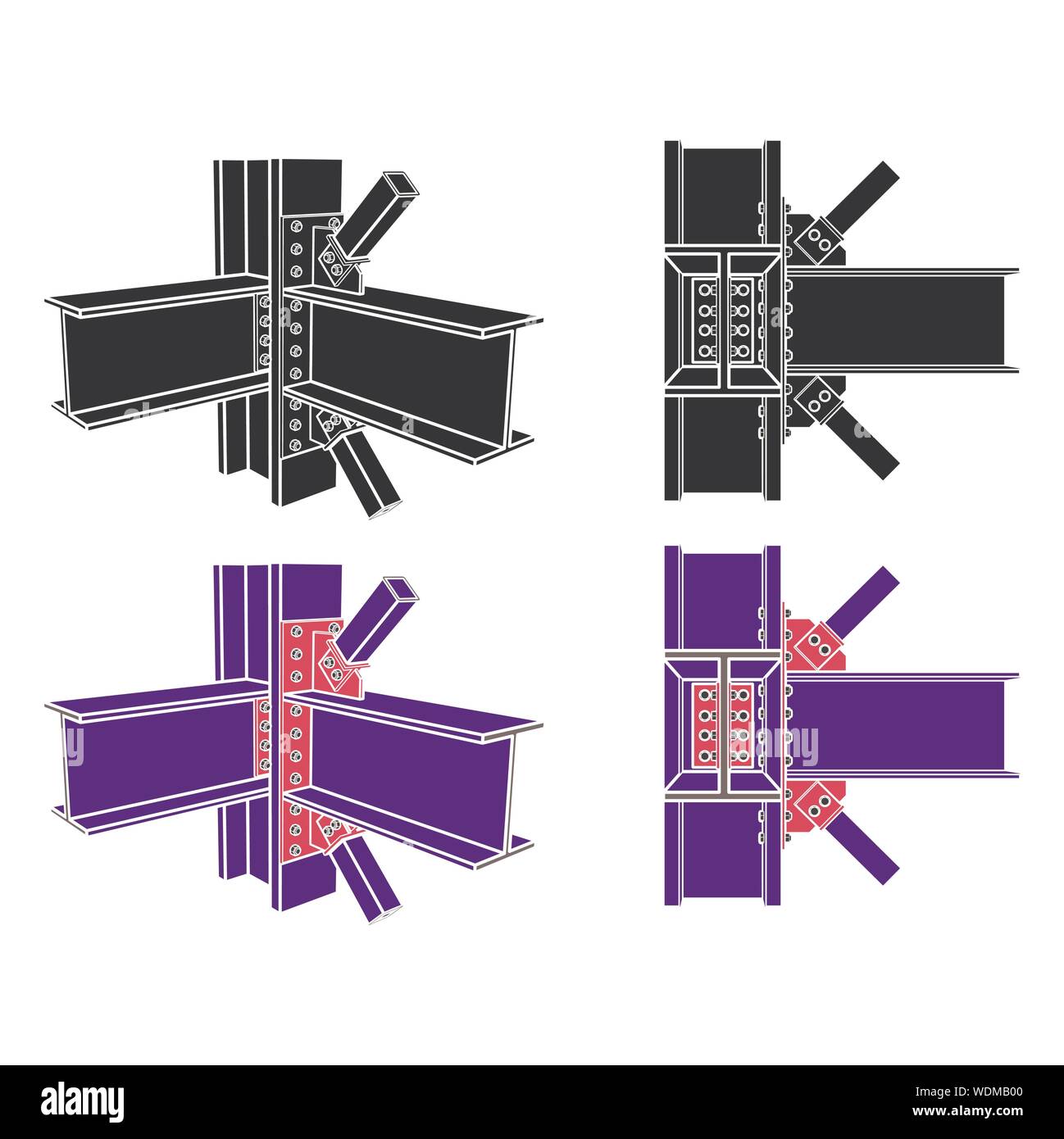 Steel section Connections Stock Vector Image & Art - Alamy