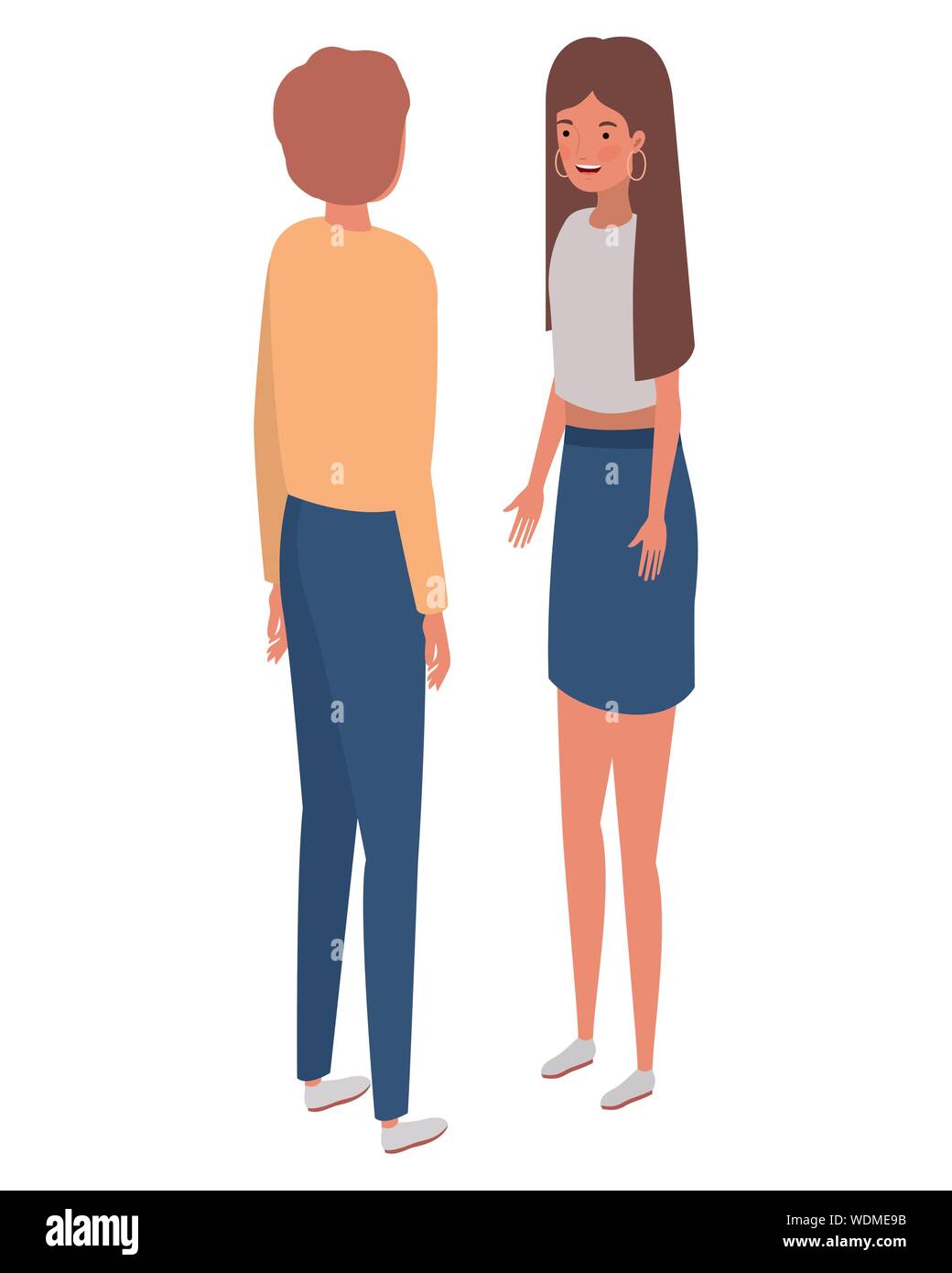 couple of people in back position on white background Stock Vector ...