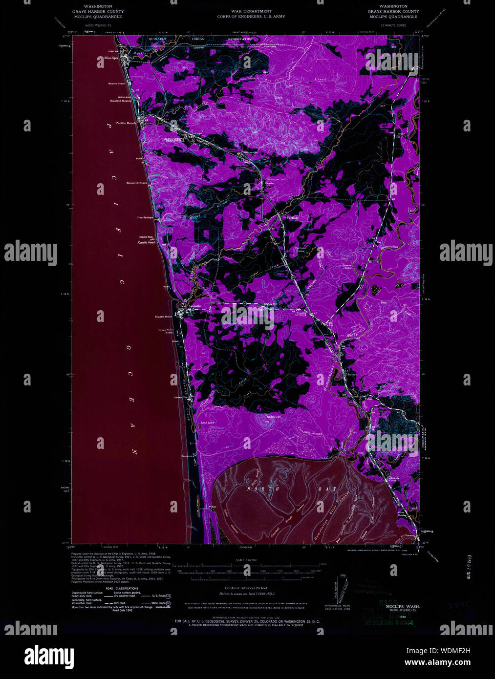Map of moclips washington hi-res stock photography and images - Alamy