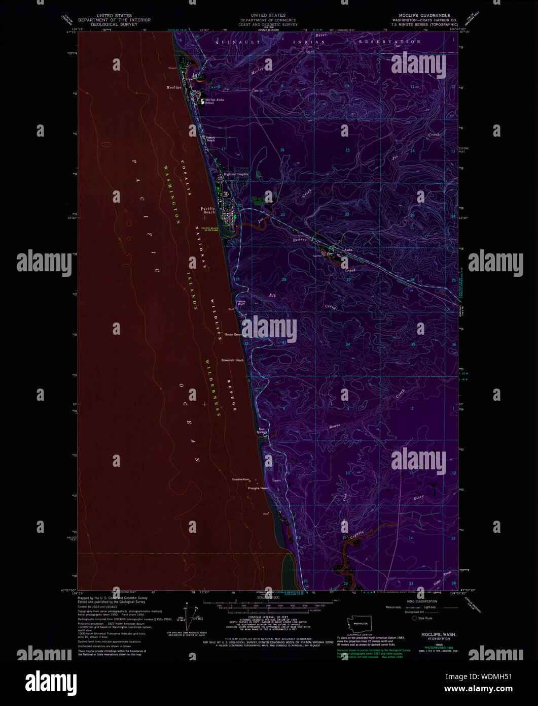 Map of moclips hi-res stock photography and images - Alamy