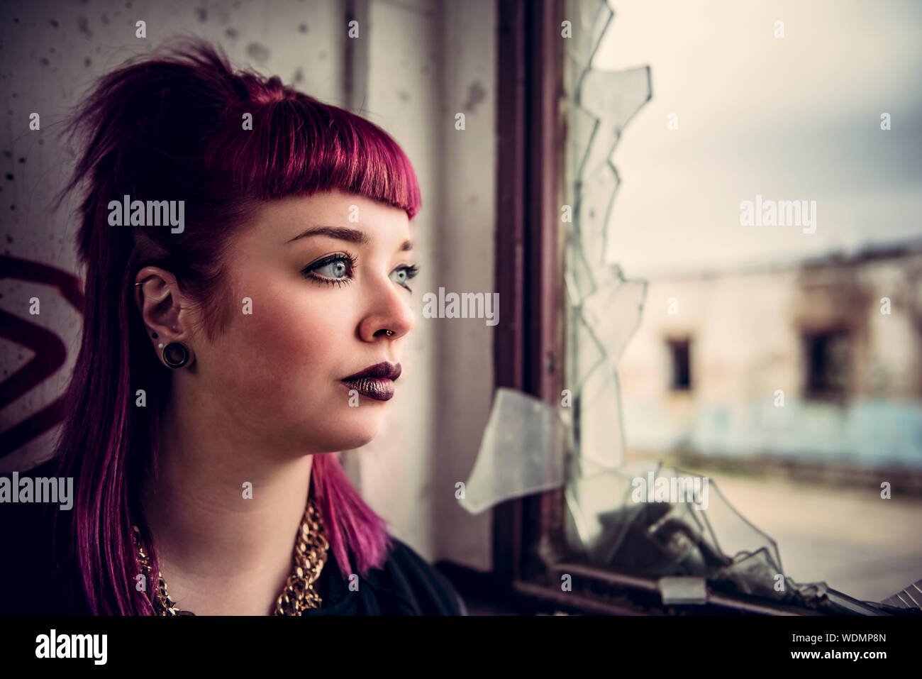 Looking Through Broken Window High Resolution Stock Photography and ...