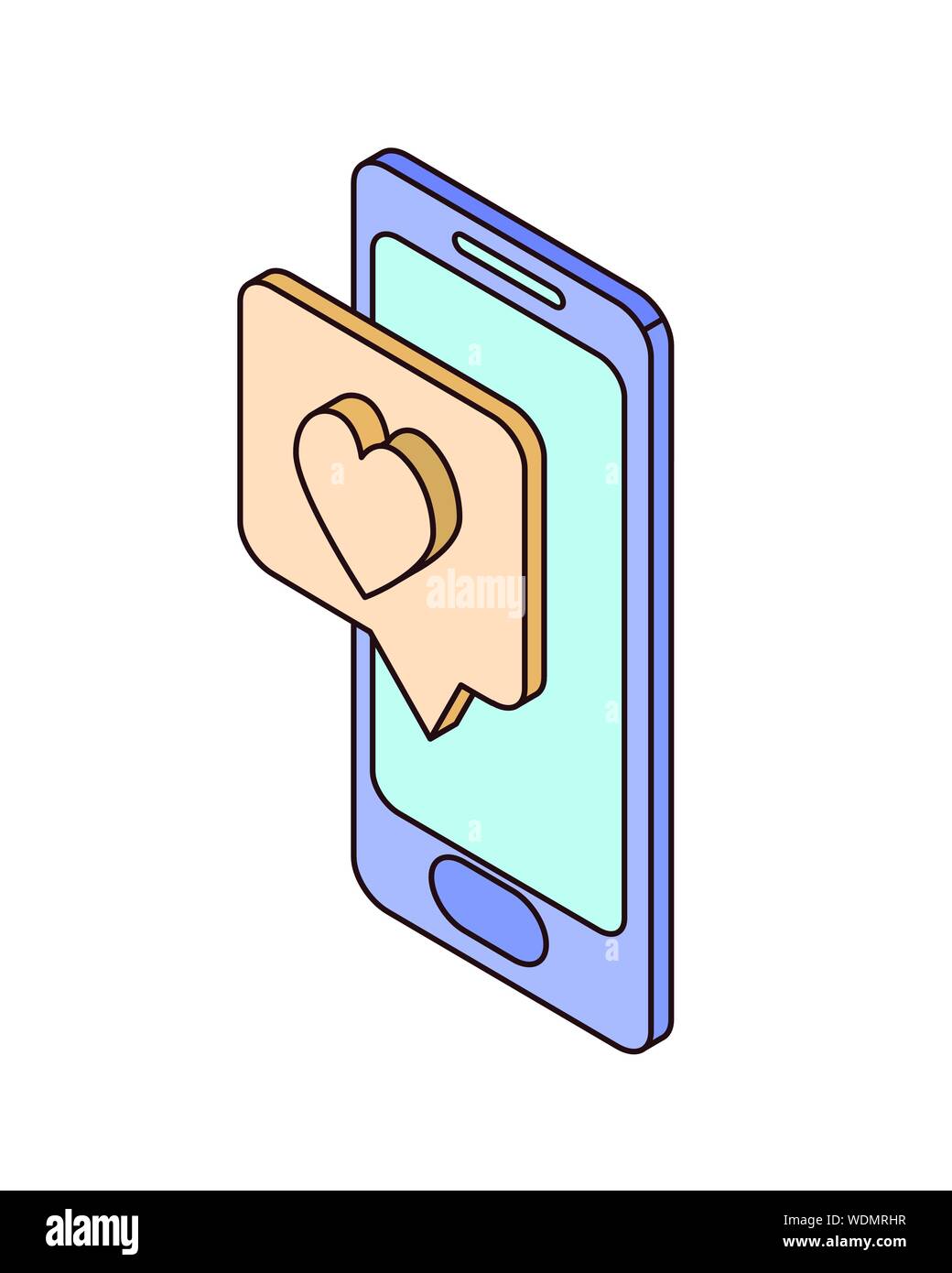 smartphone screen with email notifications Stock Vector Image & Art - Alamy