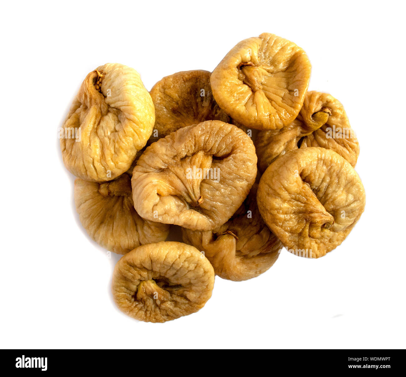 Dried figs isolated. Close up of organic dried fruits on white ...