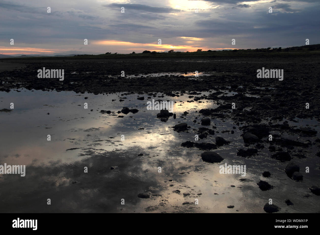 Sandy beach on the Solway Firth, Cummertrees, Annan, Dumfries ...