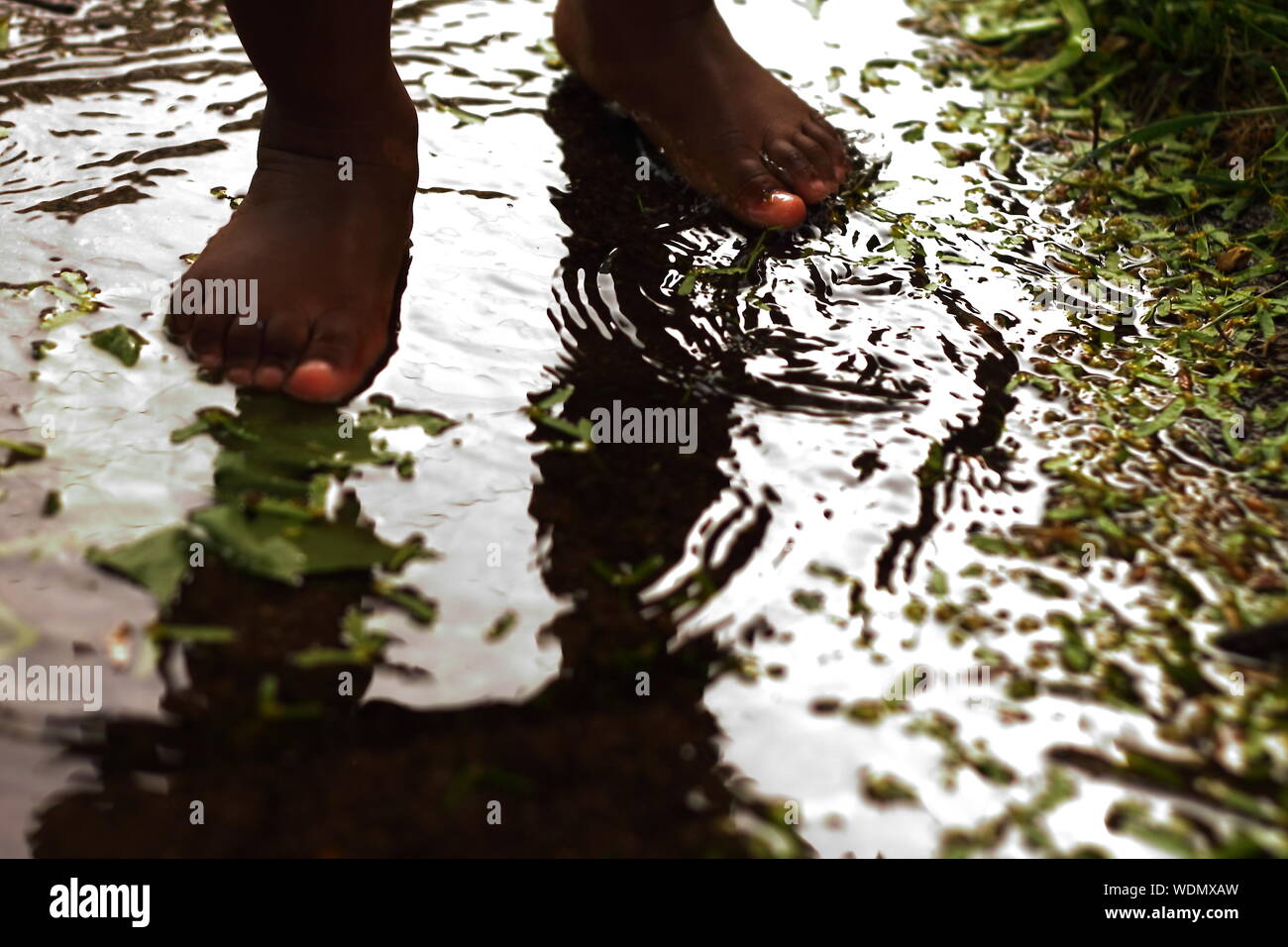 Puddle reflection child hi-res stock photography and images - Alamy